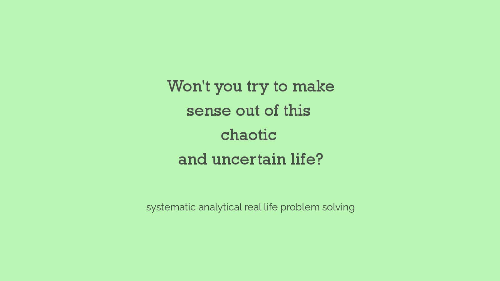 What Is Analytical Approach To Problem Solving